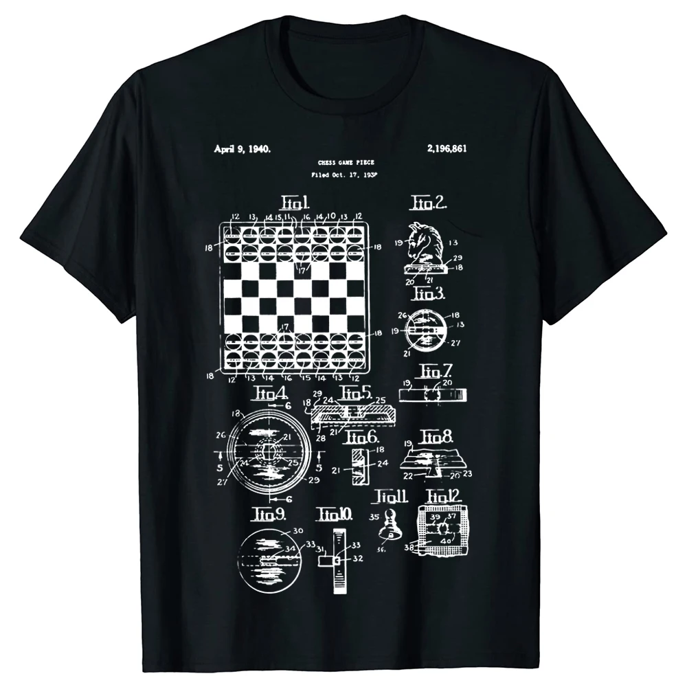 Funny-Vintage-Chess-Board-Set-Old-Game-T-Shirts-Graphic-Cotton ...