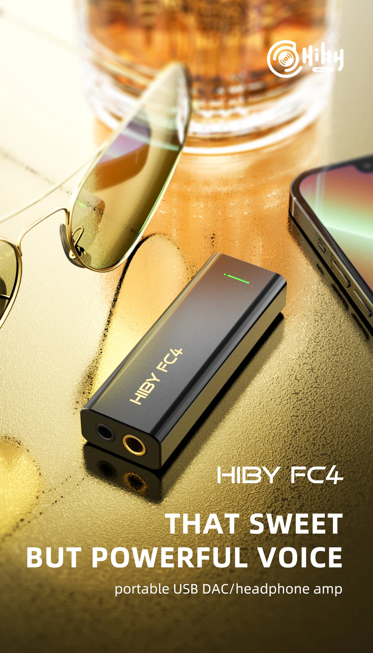 HiBy FC4 Hi-Res Portable USB DAC/Headphone Amplifier AMP MQA16× Dual ES9219PC 32-Bit/768kHz 3.5 ...