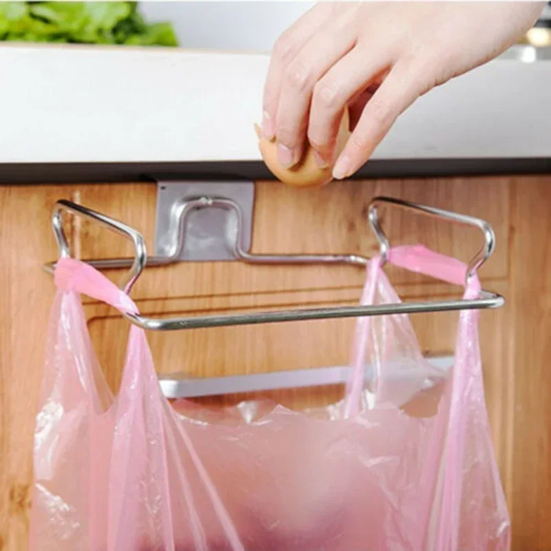 Kitchen-Trash-Rack-Cabinet-Door-Garbage-Bags-Holder-Stainless-Steel ...