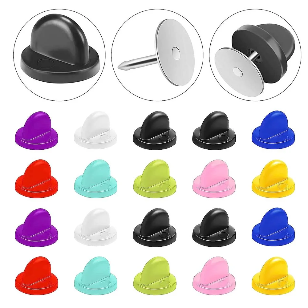 50pcs-Rubber-Lapel-Pin-Backs-for-Cap-Pins-Brooch-Uniform-Badges-Holder ...