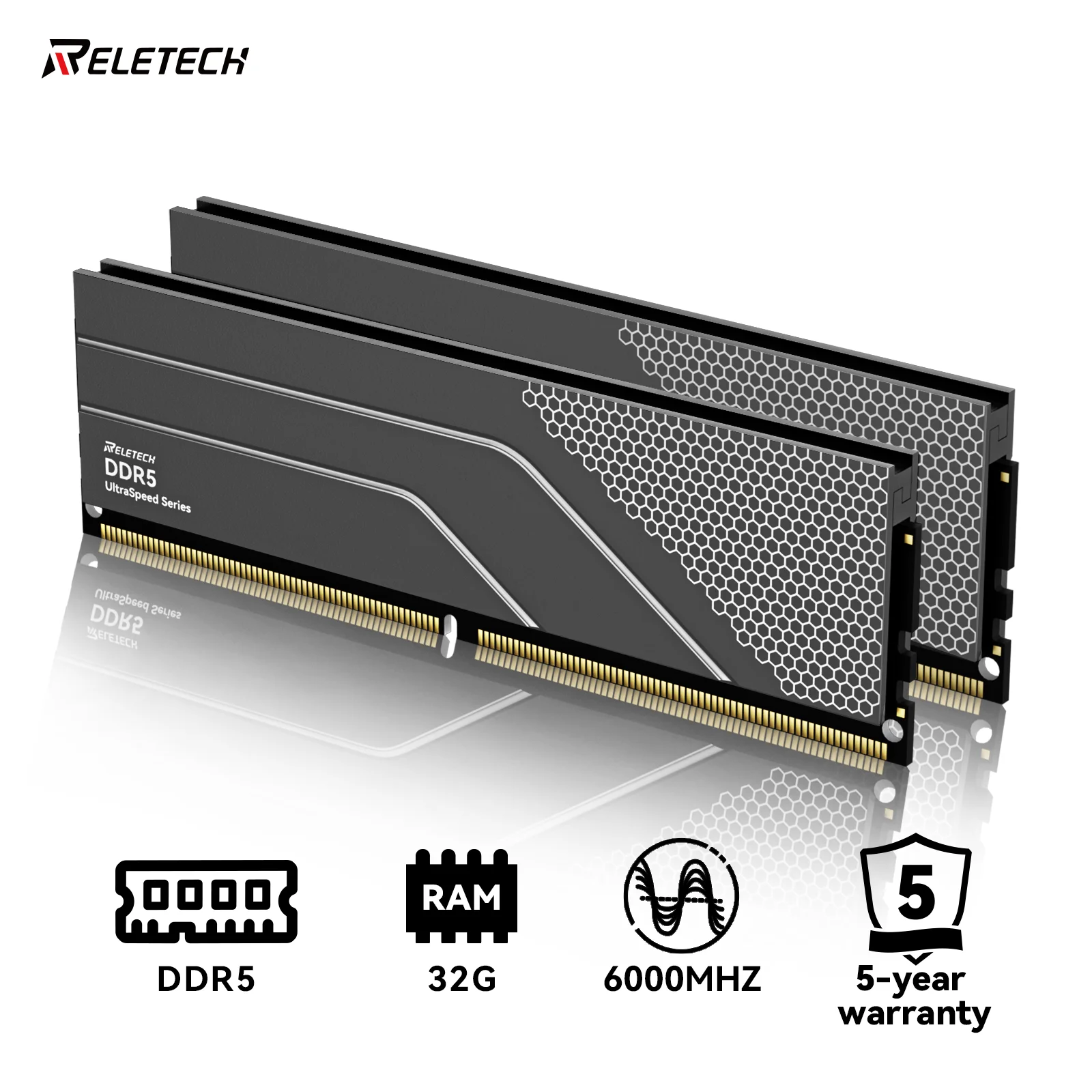 Reletech DDR5 Memoria Ram 6000mhz Ram Memory 16GBx2 RGB Desktop Dual ...