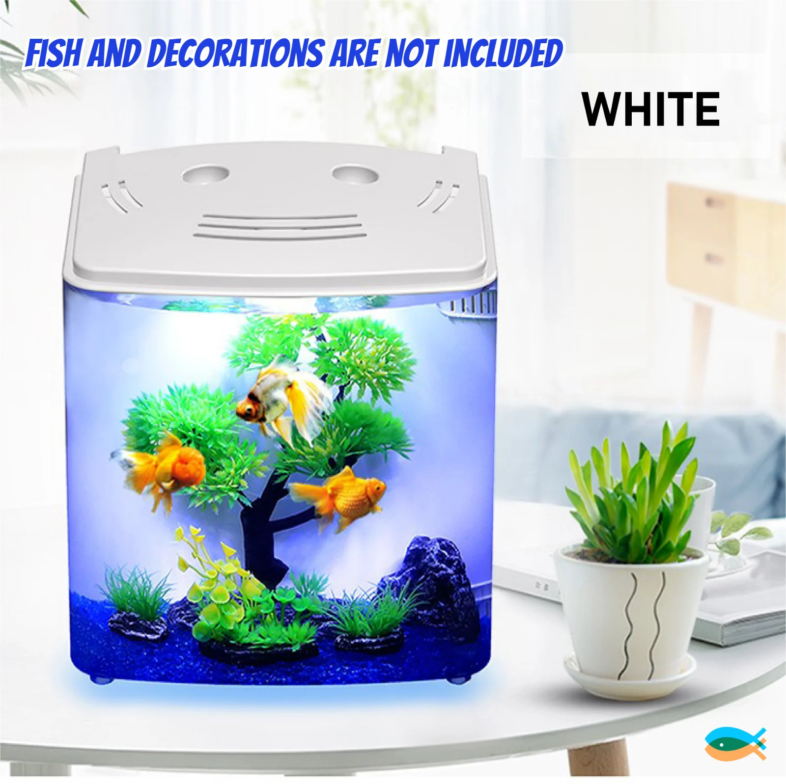 Aquarium,Aquarium écologique en acrylique 5L 5V USB, Mini Nano Aquarium ...