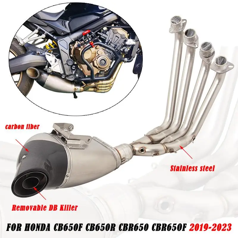 Full Exhaust System For HONDA CB650F CB650R CBR650 CBR65OF 2019-2023 ...
