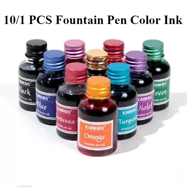 10-1-PCS-30ml-Non-carbon-Fountain-Pen-Ink-Cartridge-Refill-Plastic ...
