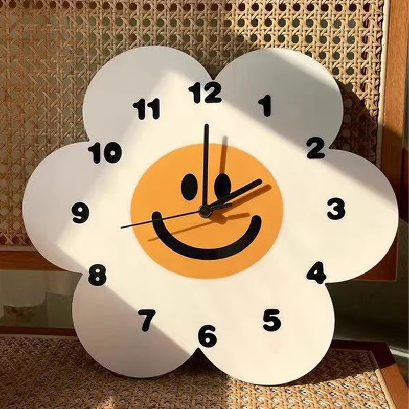 Pinterest Clock Ideas: How This White Flower Shape Smiley Wall Clock ...