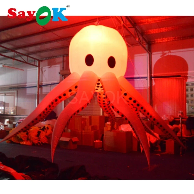 Giant Inflatable Octopus Hanging Inflatable Model Light with Color LED ...