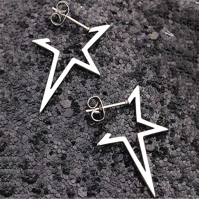 Pendiente-de-estrella-grande-Harajuku-Punk-para-mujer-aretes ...