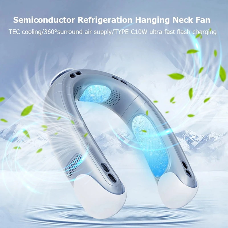 Hanging Neck Fans 5000mAh USB Rechargeable Mini Portable Air ...