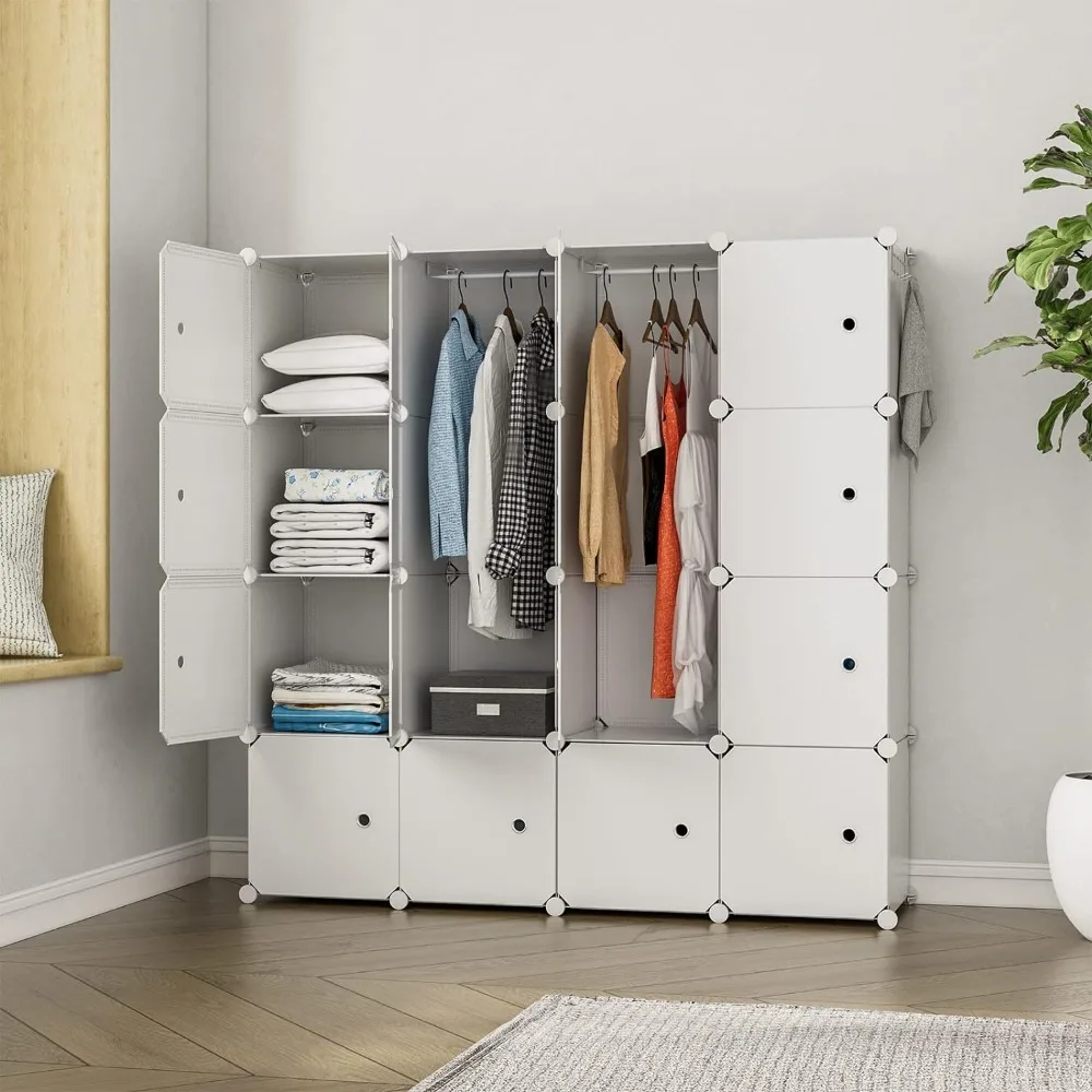 Portable-Closet-Wardrobe-16-Cube-Clothes-Storage-Organizer-Bedroom ...