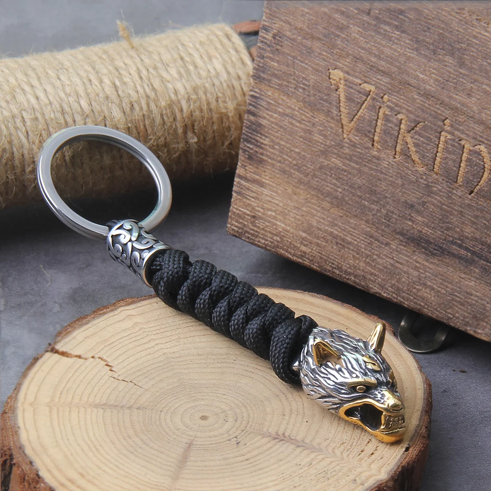 Viking-Wolf-Survival-Rope-Keychain-Men-s-Stainless-Steel-Anchor-Knife ...