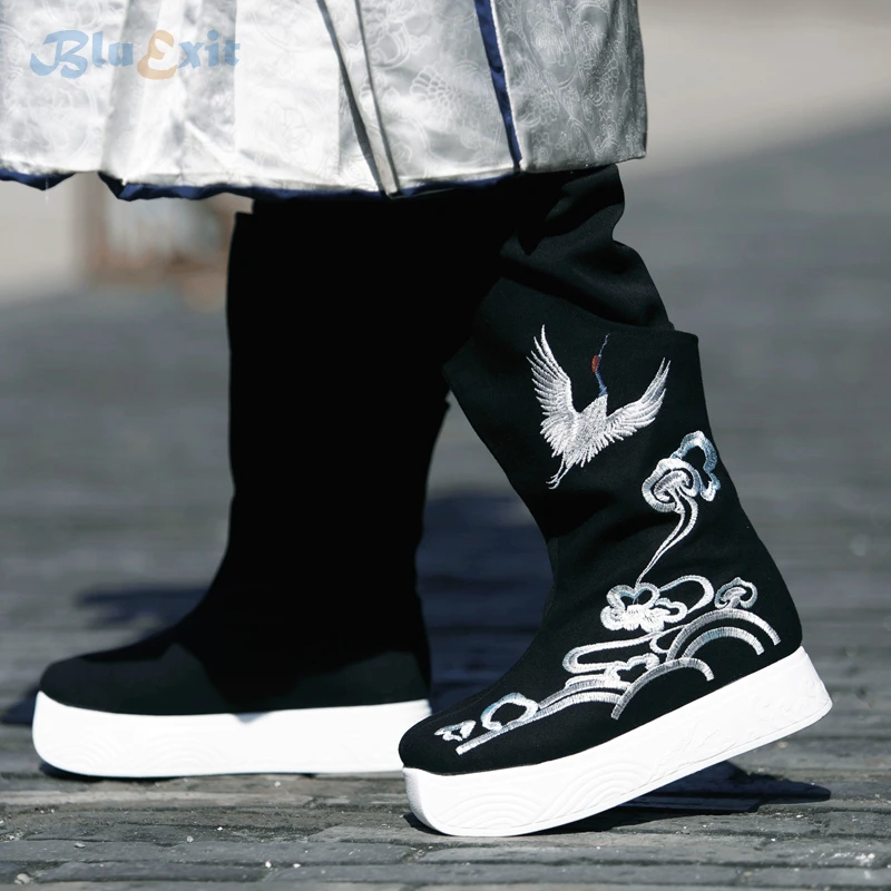 Gro-e-Gr-e-Plattform-Schuhe-Mid-Kalb-Stiefel-Chinesischen ...