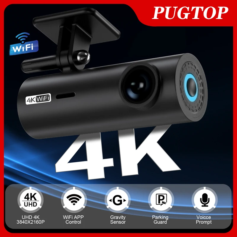 PUGTOP-UHD-Dash-Cam-para-carro-4K-3840-2160P-WiFi-DVR-c-meras-de-vigil ...