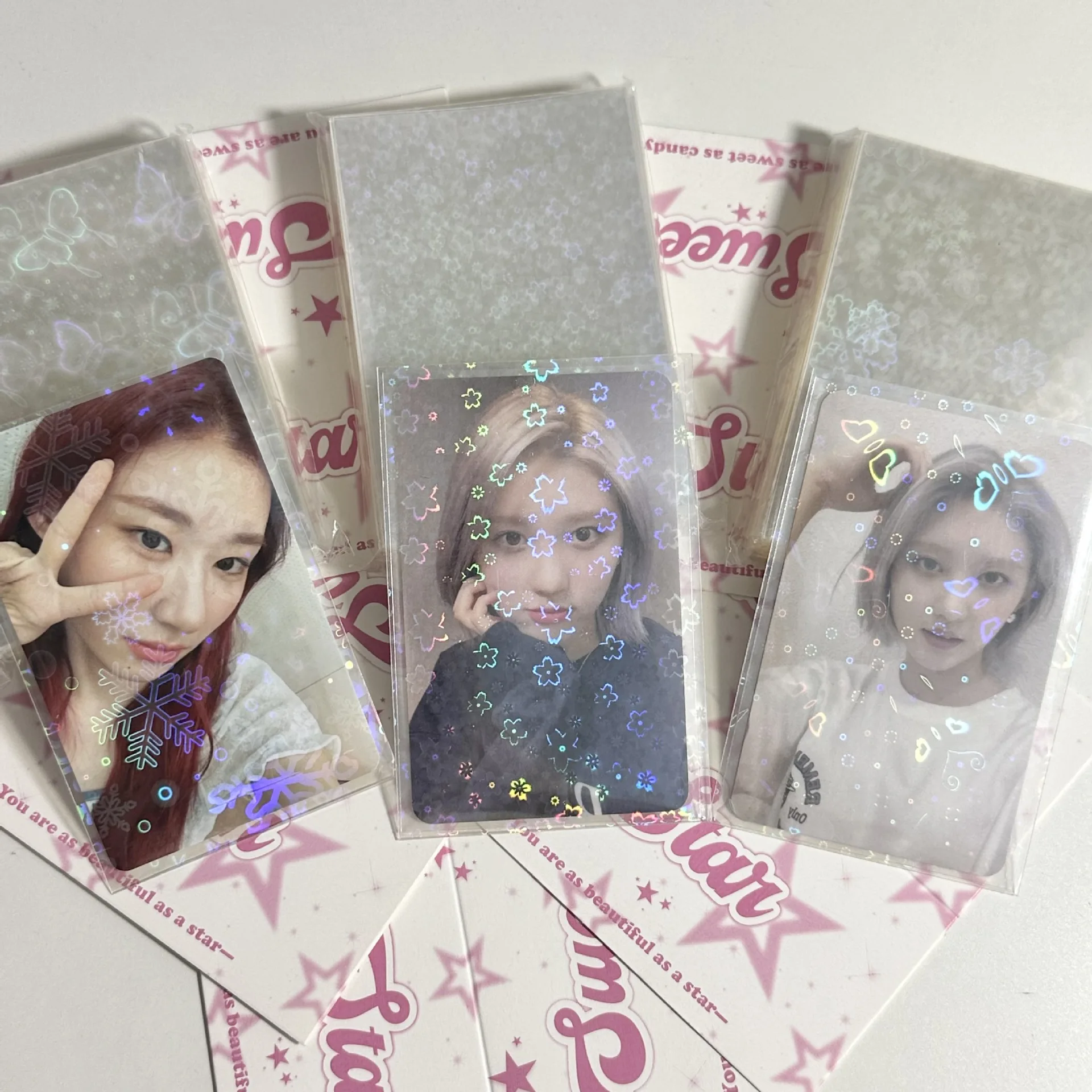 MINKYS-Sakura-Snowflake-50pcs-pack-5-8mm-8-9mm-Kpop-Toploader-Photocard ...