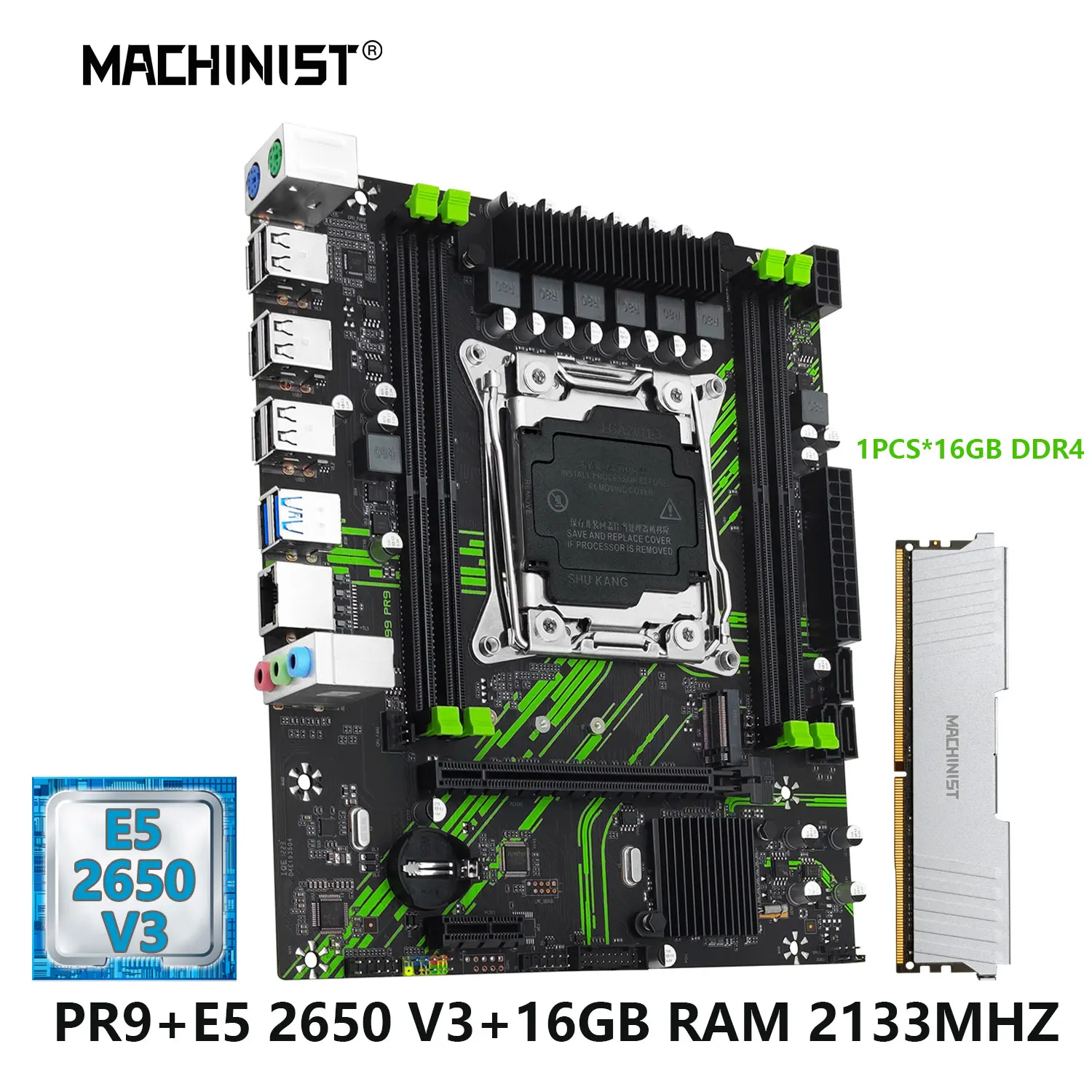 MACHINIST X99 Placa Mãe Kit Set Xeon E5 2650 V3 CPU LGA 2011 3 ...