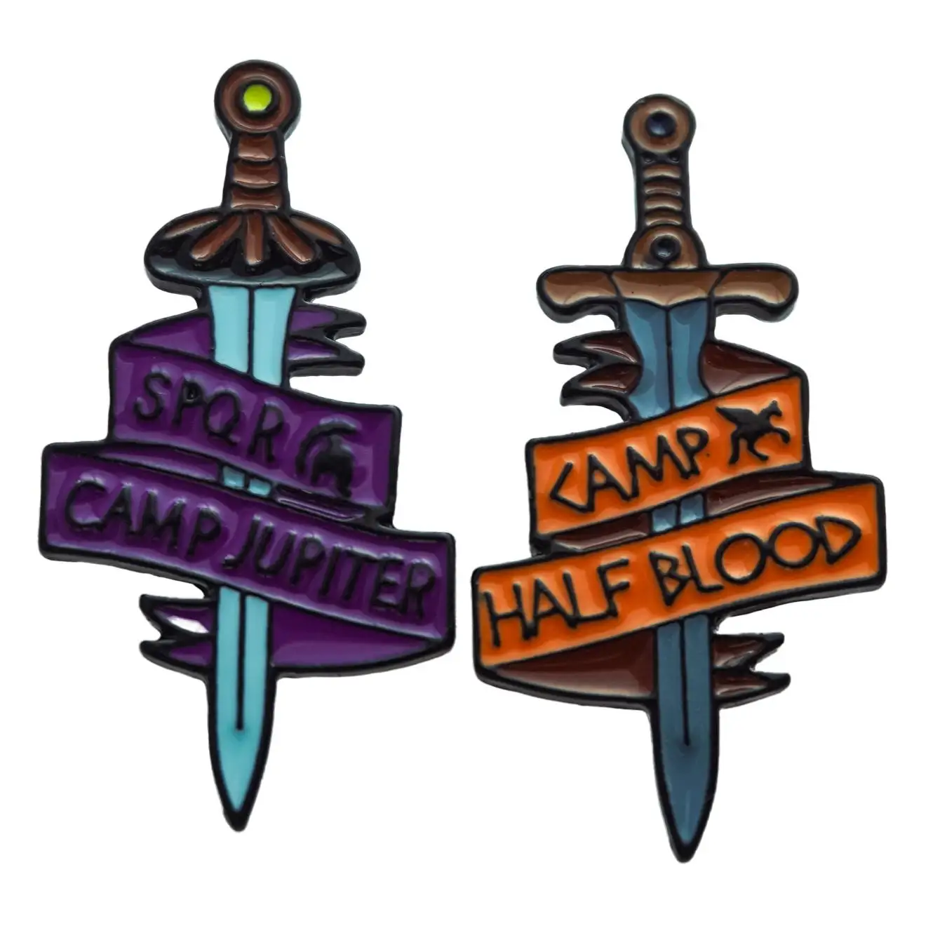 Novedad espada esmalte Pins solapa Pin insignia Halloween broches ...