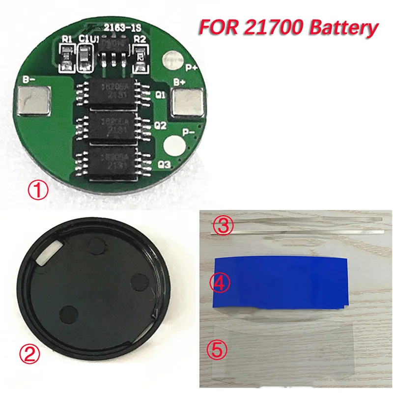 1s 5a 21700 4.2v Li-ion Bms Small Size Battery Protection Board For ...