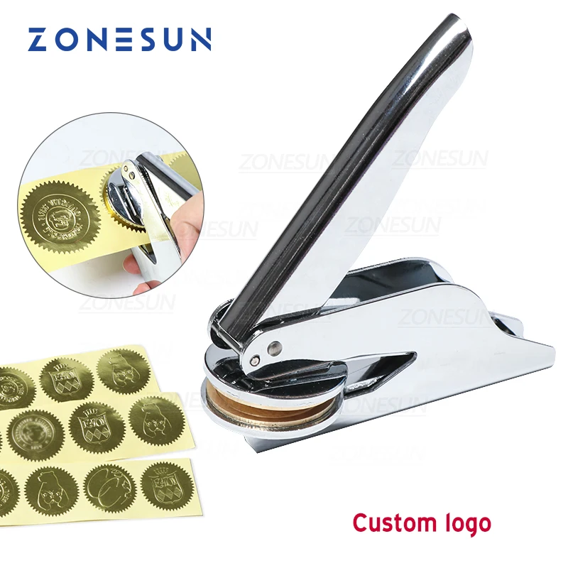 Zonesun Custom Brass Embossing Stamp Logo Personalized Embosser Seal ...