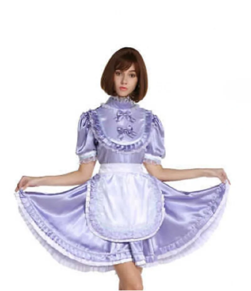 Neck-frilly-girlie-lockable-lavender-satin-sexy-maid-dress-cosplay ...