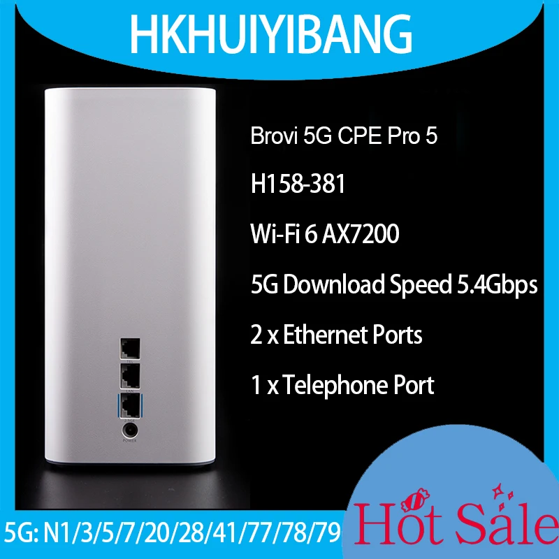 Unlocked Brovi 5G CPE PRO 5 H158-381 5.4Gbps Wi-Fi 6 AX7200 Wireless ...
