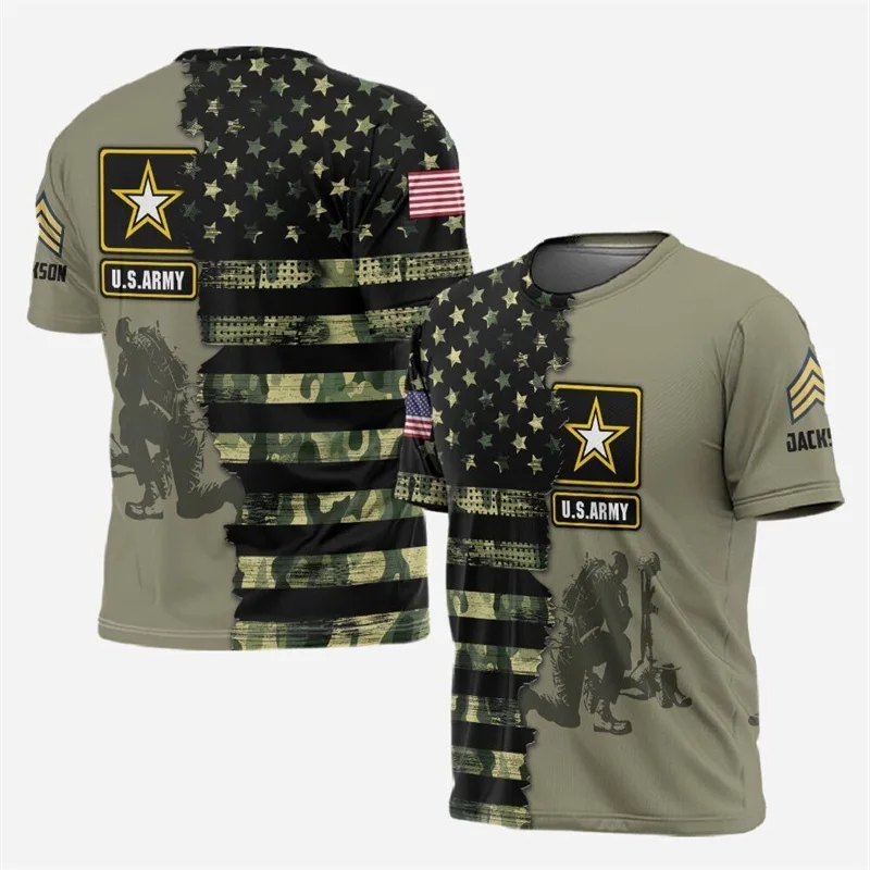 US-Army-T-Shirt-For-Men-Military-Soldier-Camouflage-Tactical-Tshirts-3D ...