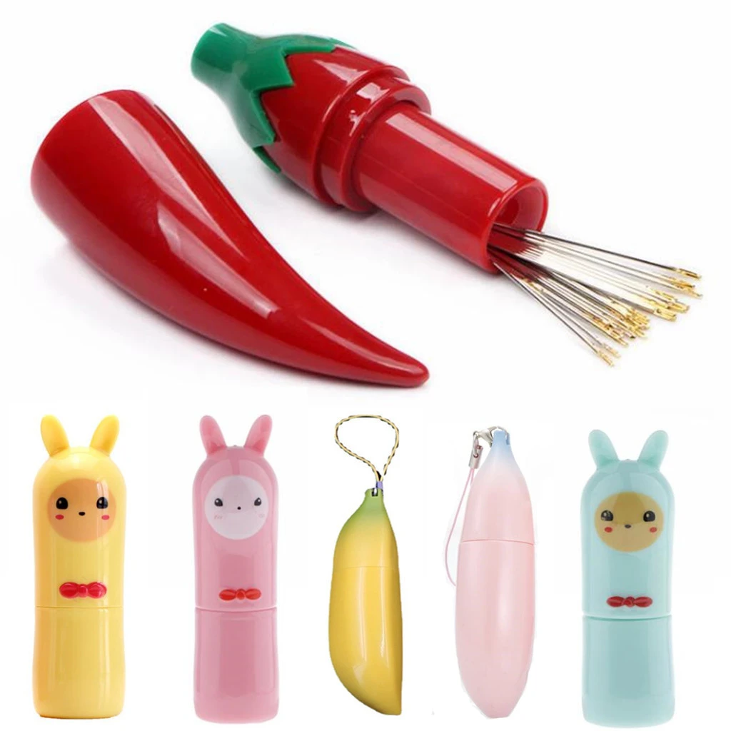 Stainless Steel Sewing Needles Organizer Box Self Threading Needles ...