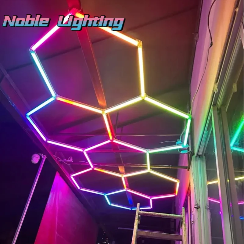 RGB-Hexagon-Lighting-Kits-with-RGB-Color-Changing-LEDs-with-Hundreds ...