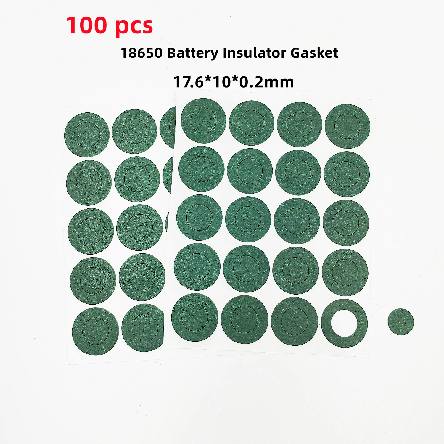 100pcs 18650 Li-ion Battery Insulation Gasket Barley Paper Battery Pack ...