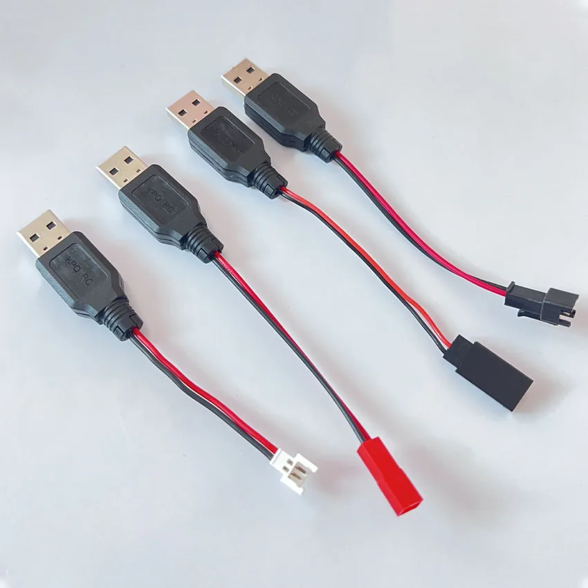 RC USB Charging 3.7V Lithium Battery Charger Cable USB to JST /SM ...