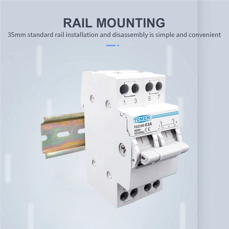 TOMZN-2P-63A-MTS-Dual-Power-Manual-Transfer-Isolating-Switch-Interlock-Circuit-Breaker-Din-Rail ...