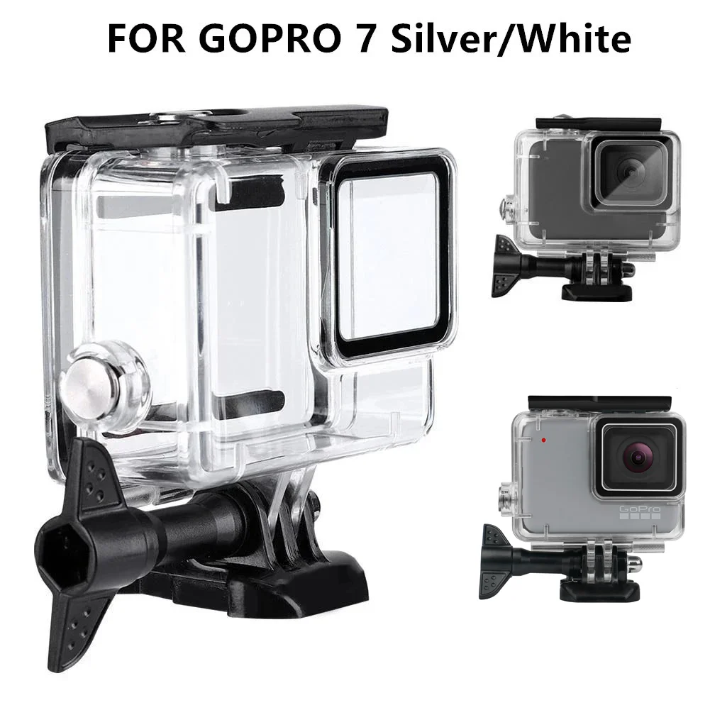 Waterproof Housing Case for GoPro Hero 7 White & Silver Protective 60m ...