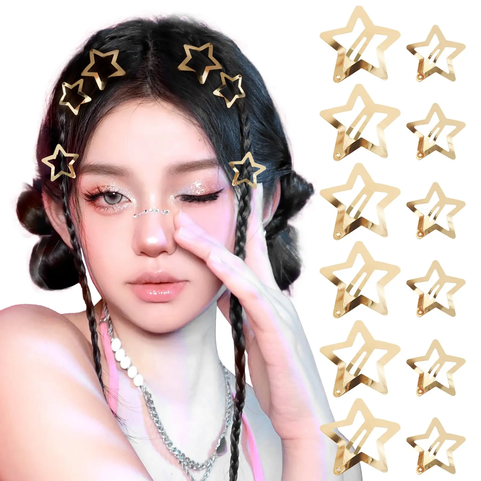 40-Pieces-Star-Hair-Clips-Gold-Y2K-Hair-Accessories-Pentagram-Hair ...