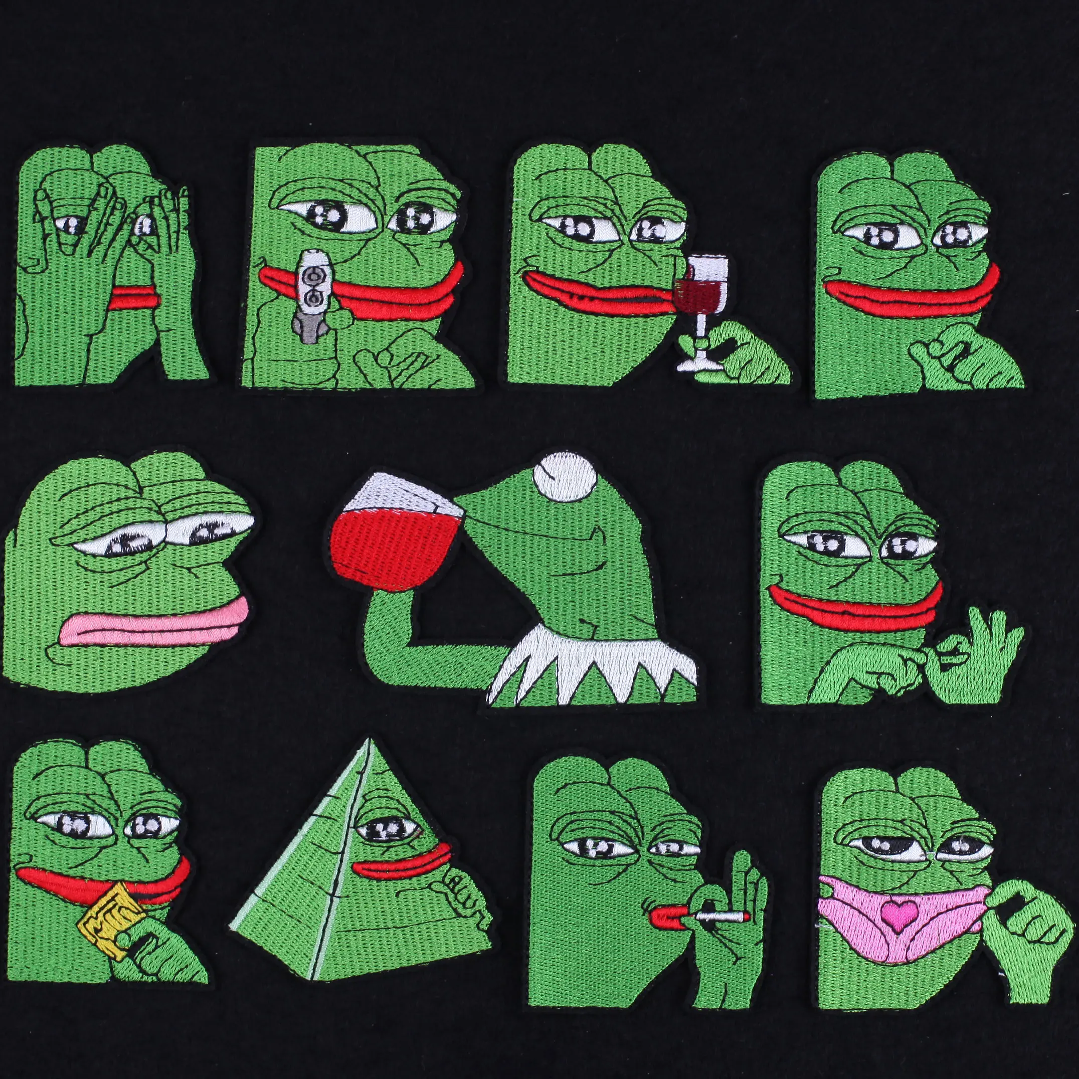 Cartoon-Pepe-the-Frog-Meme-patch-badges-Sad-Frog-Iron-On-Embroidered ...