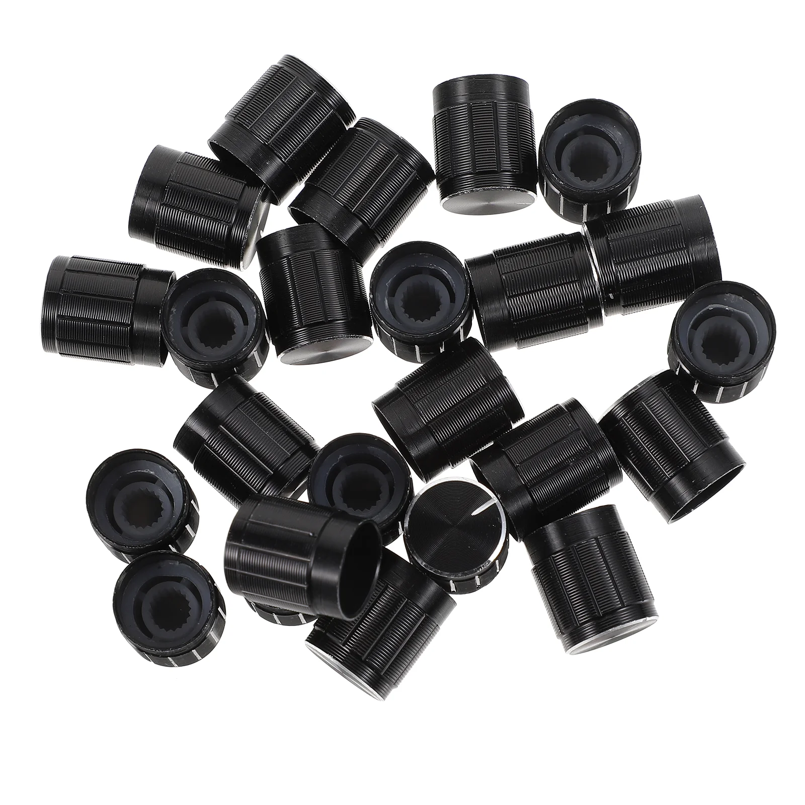 24Pcs-Black-Guitar-Pedal-Knobs-Shaft-Aluminium-Alloy-Potentiometer-Control-Knobs-Shaft ...