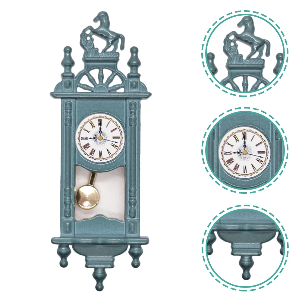 Pendulum-Wall-Clock-Wooden-Model-Miniature-House-Kit-Desktop-Toys-Scene ...