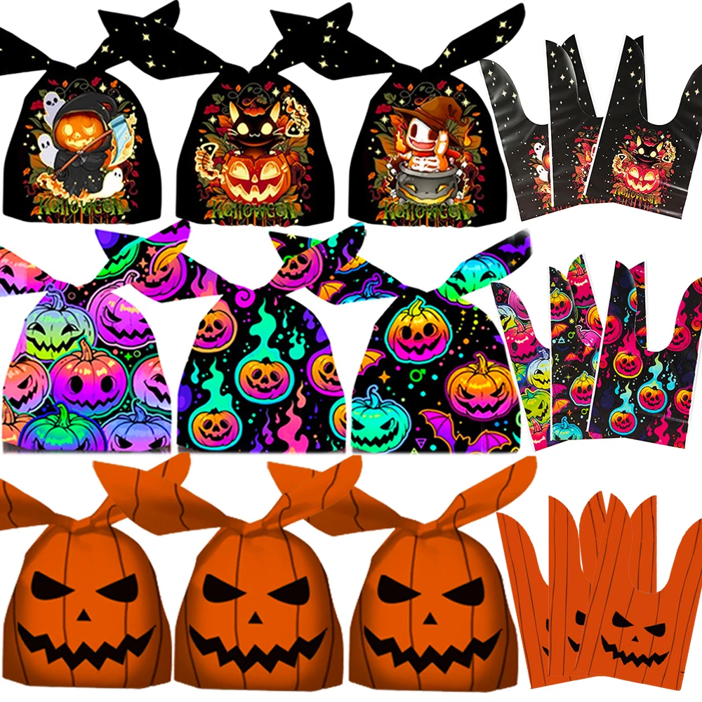 50Pcs-Halloween-Gift-Bags-Pumpkin-Ghost-Bat-Candy-Cookie-Bags-for-Kids ...