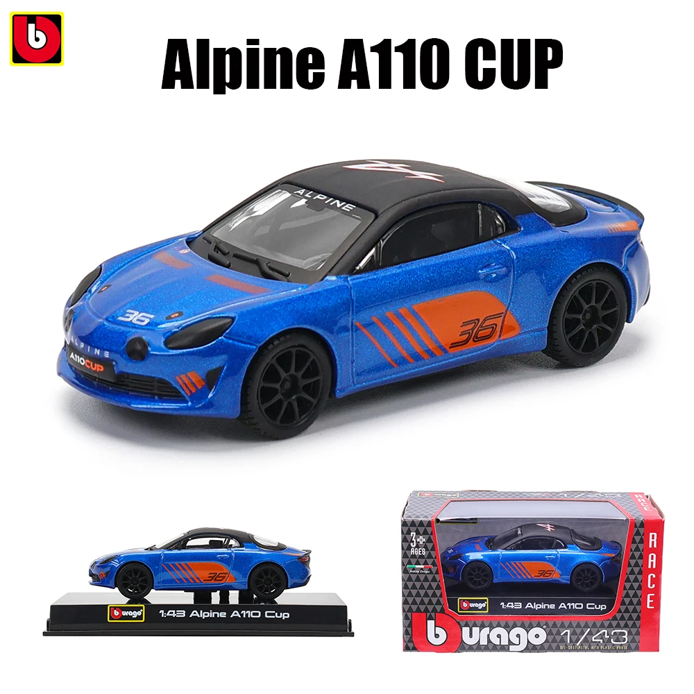Bburago 1:43 ALPINE A110 CUP Alloy Luxury Vehicle Diecast Pull Back ...