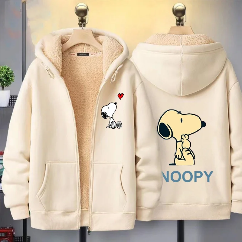 Snoopy-Women-Zipper-Hoodie-Sweatshirt-Girl-Winter-Keep-Warm-Jacket ...