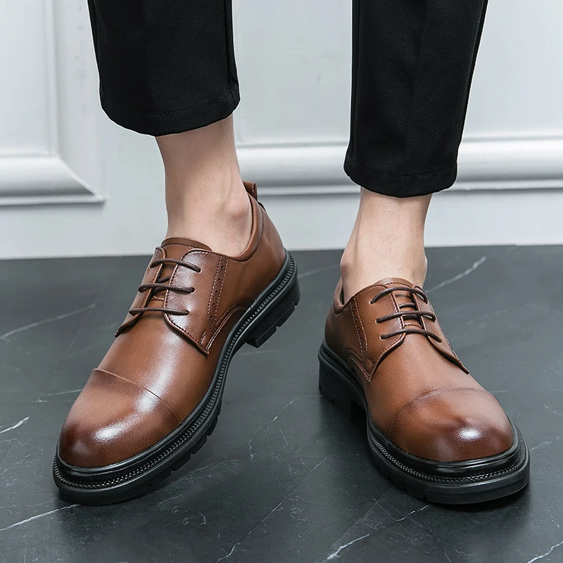 Pointed-men-s-leather-shoes-Fashionable-British-style-Wedding-trend ...