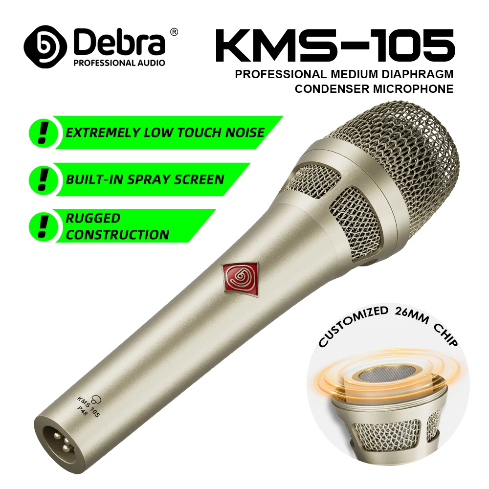 FROKET-KMS105-Professional-Wired-Recording-Microphone-Handheld-Microphone-with-48V-Power-Supply ...