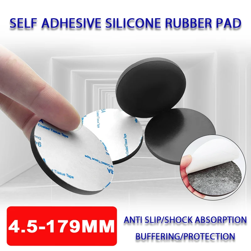 4-5-179mm-Round-Self-Adhesive-Silicone-Rubber-Feet-Pad-Anti-skid-Pads ...