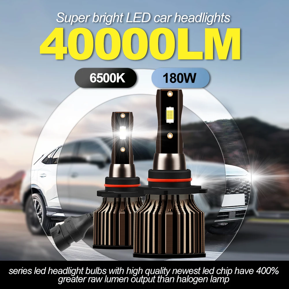 Roadsun-180W-40000LM-LED-Headlight-9005-9006-H1-H7-H11-High-Beam-Low ...