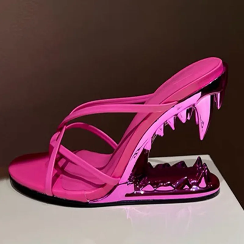 2023-Summer-New-Metal-Tooth-Wedges-Women-s-Sandals-Sexy-Party-Dress ...