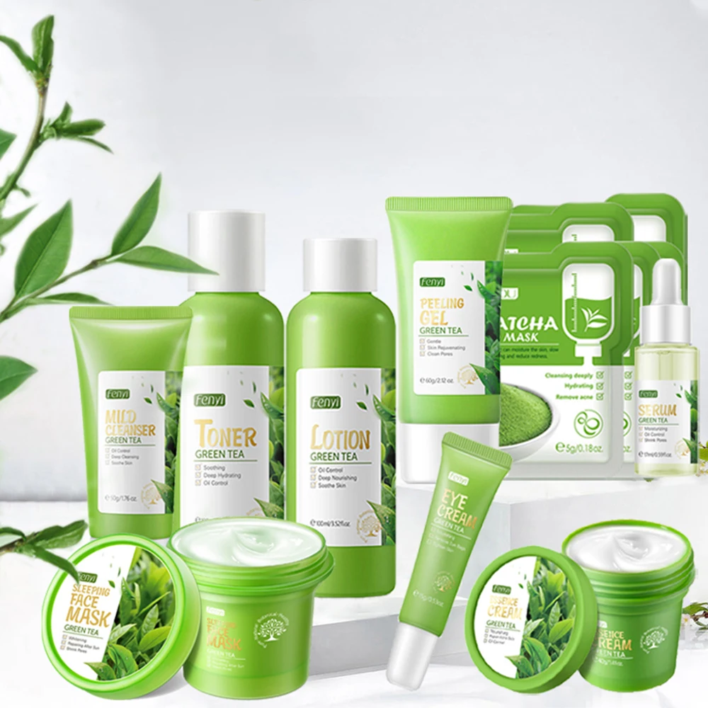 Green Tea Facial Cleaner Korean Face Serum Anti Acne Peeling Gel ...