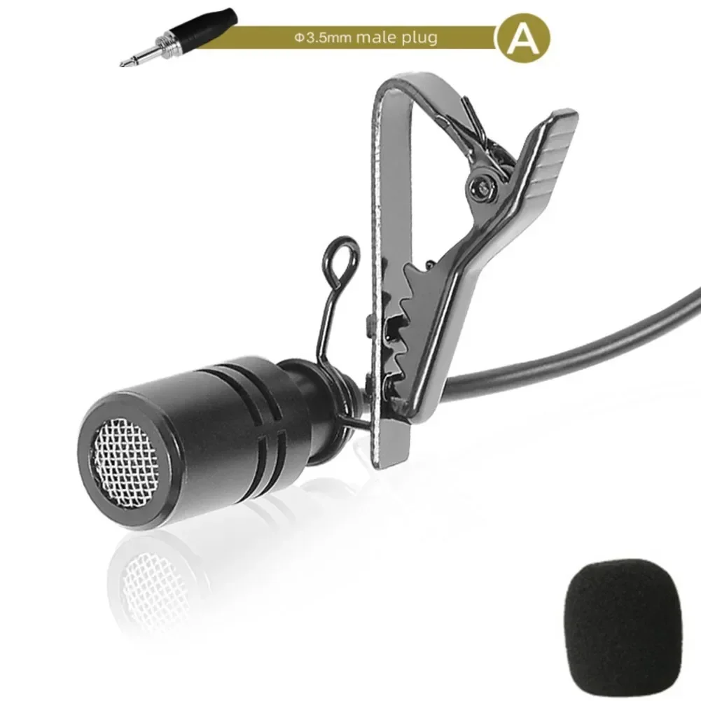 Black-3-5MM-Clip-On-Lavalier-Lapel-Microphone-For-Shure-Wireless ...