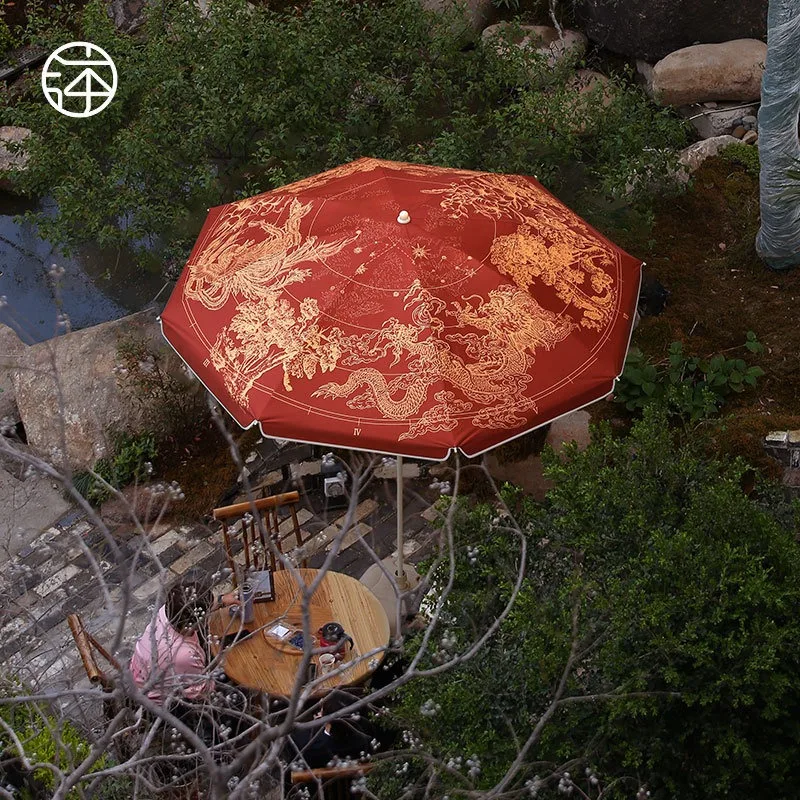 Chinese Style Garden Patio Umbrella Windproof Strong, Portable Camping ...