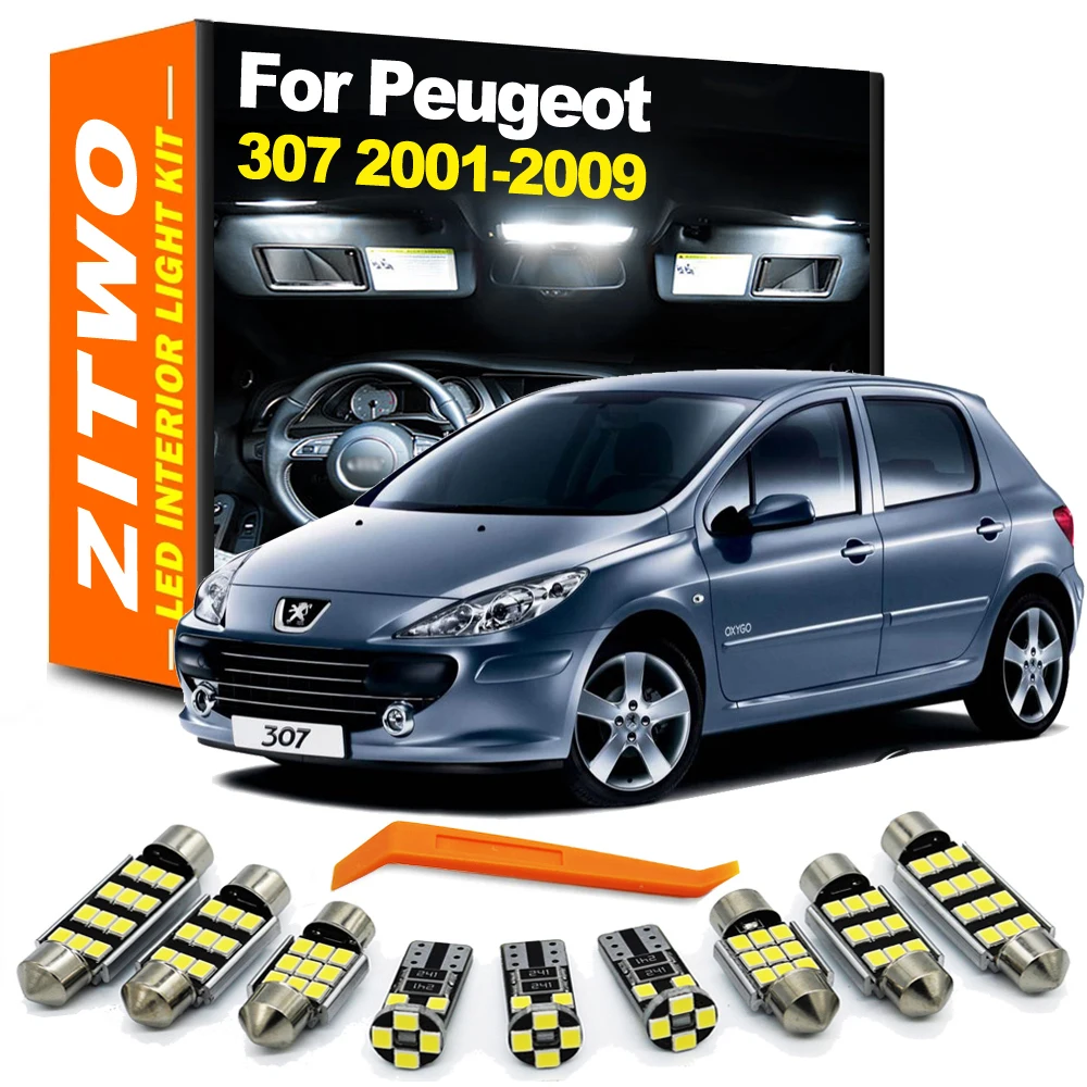 ZITWO-16Pcs-Full-LED-Bulb-Interior-Dome-Sunvisor-Light-Kit-For-Peugeot ...