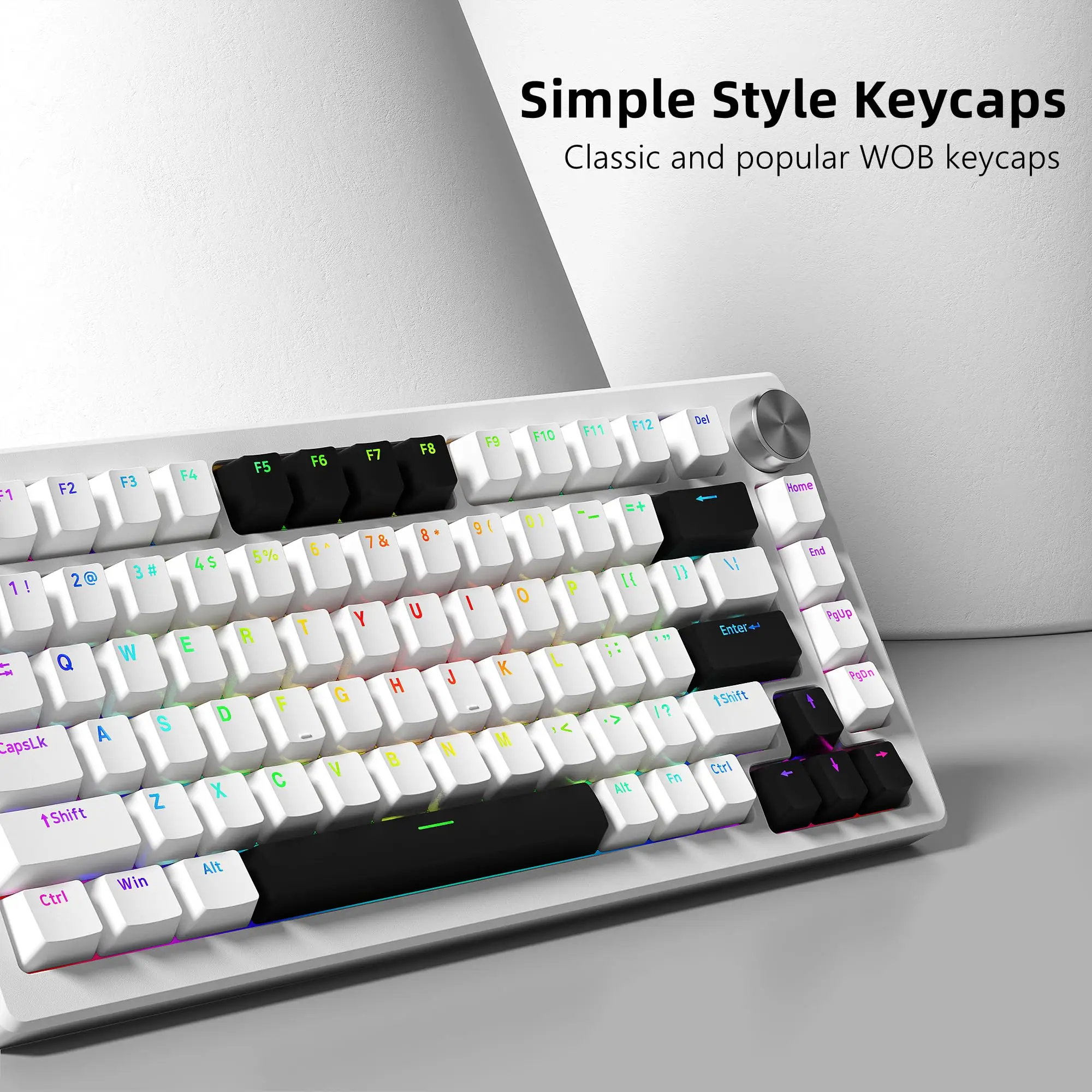 166-anahtar-yay-beyaz-PBT-Keycaps-ift-at-ayd-nlatmal-RGB-OEM-profil ...