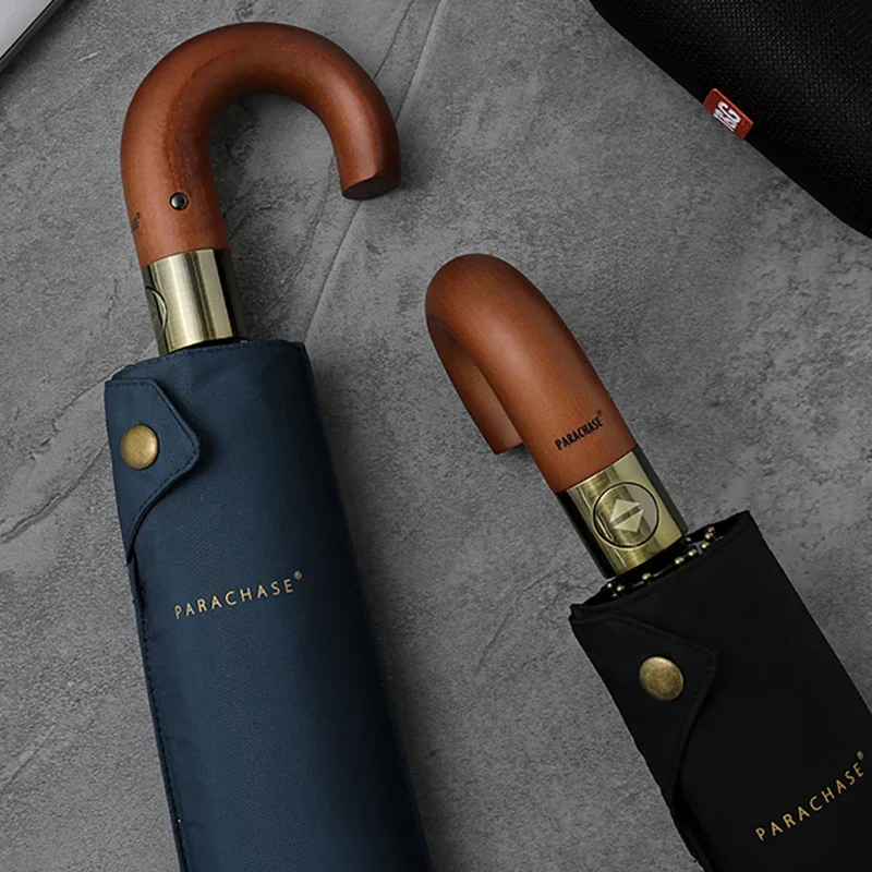 Luxury-Wooden-Umbrella-Windproof-10-Ribs-Parachase-Fully-Automatic ...