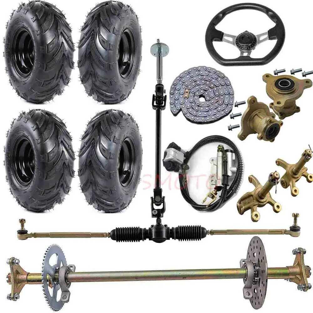 TDPRO-29-Go-Kart-Rear-Live-Axle-Kits-Steering-Wheel-Brake-6-Tire-Tyre ...