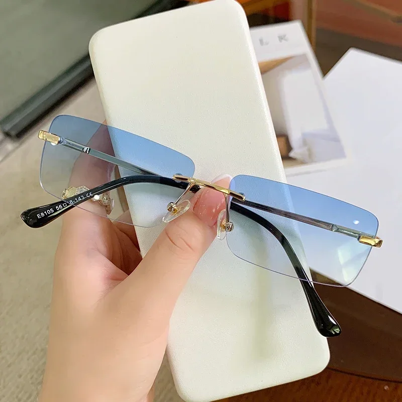 Vintage Square Sunglasses New Small Women Rimless Sun Glasses Shades ...